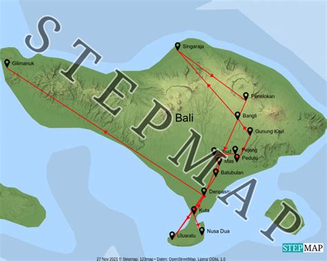 StepMap Bali Landkarte für Indonesien