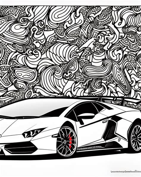 Lamborghini Supercar Coloring Page Creative Fabrica
