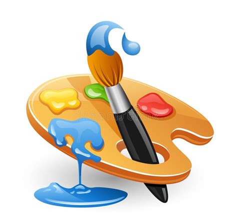 Paleta E Pincel Imagens De Stock Royalty Free Imagem