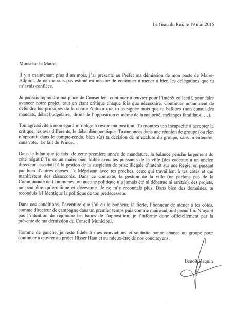 lettre démission adjoint au maire Paperblog en 2024 Demission