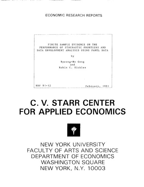 pdf finite sample evidence on the performance of stochastic frontiers and data envelopment