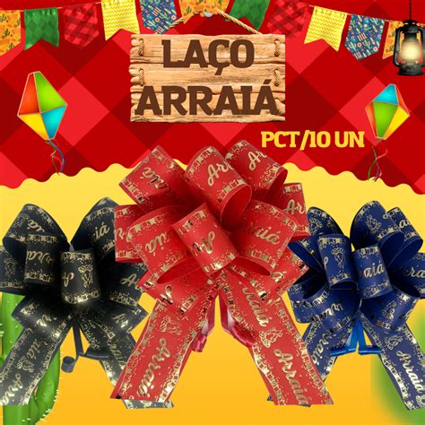 Laços Pronto Para Presente e Embalagem Laço Arraiá Flor Grande 10
