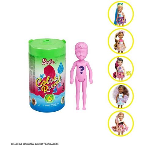Muñeca Chelsea serie comida Barbie Color Reveal GPD43 BarbiePedia