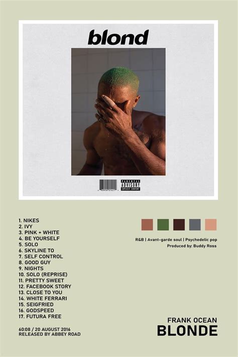 Music Album Cover Album Covers Frank Ocean Album Graphic Poster