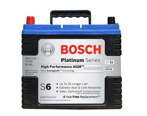 Bosch S6534B S6 Flat Plate AGM Battery Amazon In Car Motorbike