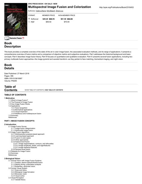 pdf multispectral image fusion and colorization