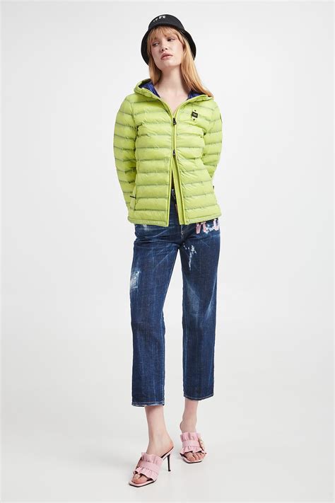 Kurtka Damska Pikowana BLAUER Limonkowy Slim BLDC02013 721 Sklep Velpa Pl