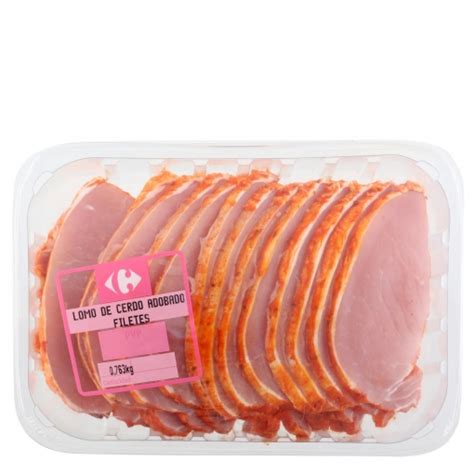 Lomo De Cerdo Adobado Extra En Filetes Carrefour 750 G Aprox