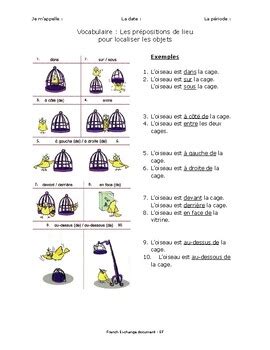 Ressource Les prépositions de lieu by French Exchange TPT