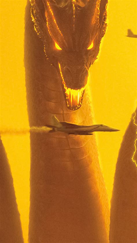 4K Orange Colorful Rodan Blue Godzilla King Of The Monsters Red