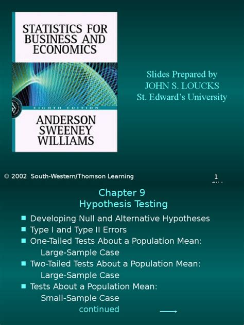 ch 09 pdf statistical hypothesis testing p value
