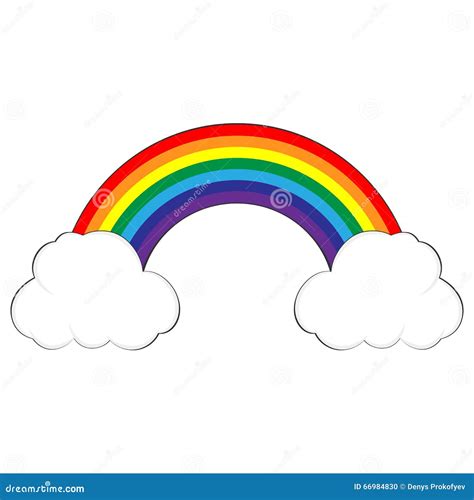 Vetor Do Arco íris Colorido Nas Nuvens Ilustração do Vetor Ilustração