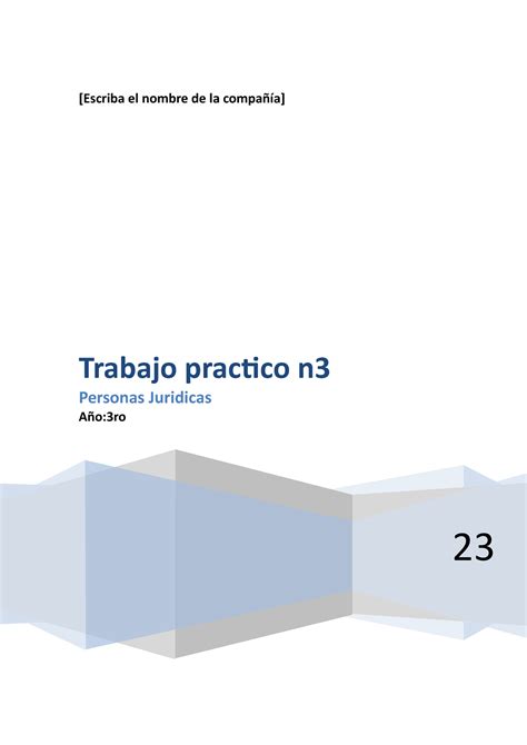 Personas Juridicas Tp Escriba El Nombre De La Compa A Trabajo