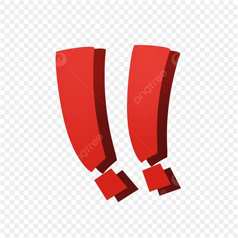 Gran Símbolo De Exclamación Tridimensional Llamativo Rojo PNG dibujos