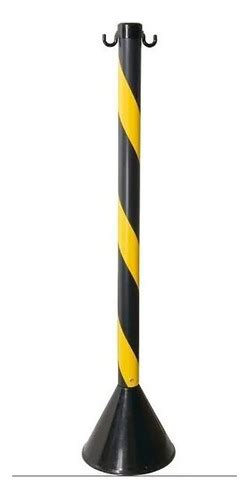 Pedestal Sinalização Zebrado Preto E Amarelo 90 Cm Plastcor