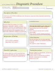 Lumbar Puncture Active Learning Template Pdf Ryan Hilmoe Student Name