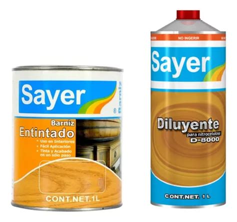 Kit Barniz Entintado P Madera F Cil Uso Tonos Sayer Lt Env O Gratis