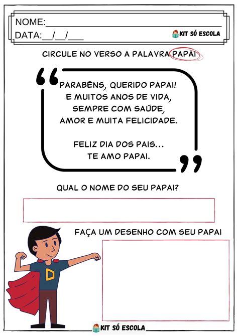 8 Atividades para o Dia dos Pais SÓ ESCOLA