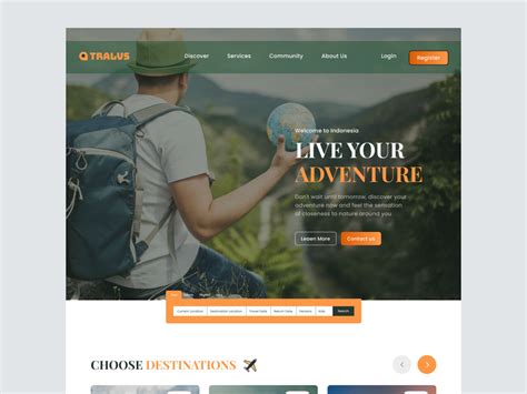 Travel Tour Landing Page Design Graphic By Sharmin18april Creative