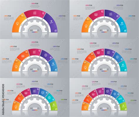 Collection Of Vector Circle Chart Templates For Infographics With 3 8