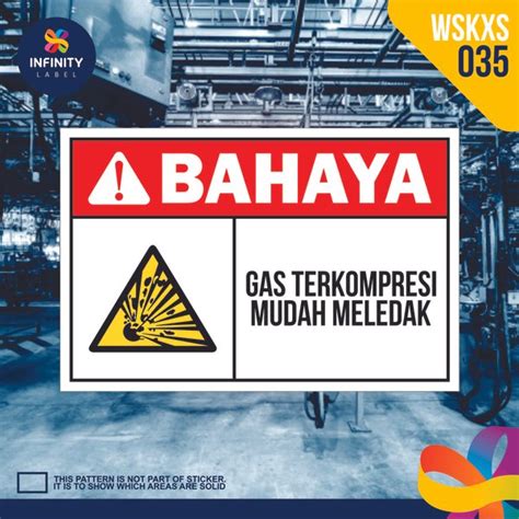 Jual X2 WSKXS 035 Stiker Safety Sign Sticker Rambu Keselamatan Kerja