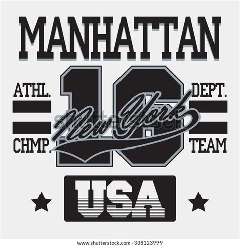 New York City Typography Graphics Manhattan Stok İllüstrasyon 338123999
