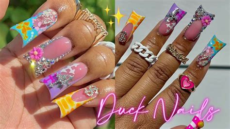 FUN FRENCH DUCK NAILS HOW TO SHAPE DUCK NAILS YouTube