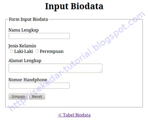 cara input data dengan php dan mysql hanada setia blog