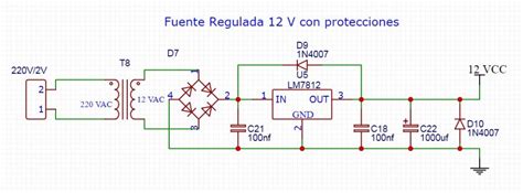 Circuito Fuente Regulada De 12v DC