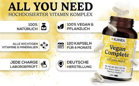 Vegan Complex ALL YOU NEED Multivitamin für Veganer Vitamin B12 D3