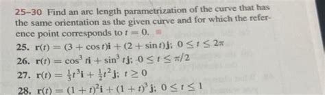 solved 25−30 find an arc length parametrization of the curve