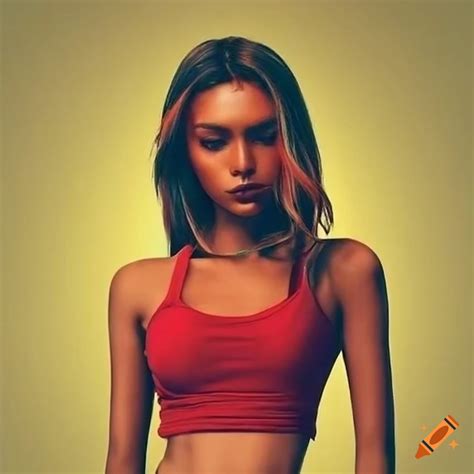 Red Skinny Jeans And Yellow Crop Top On Craiyon