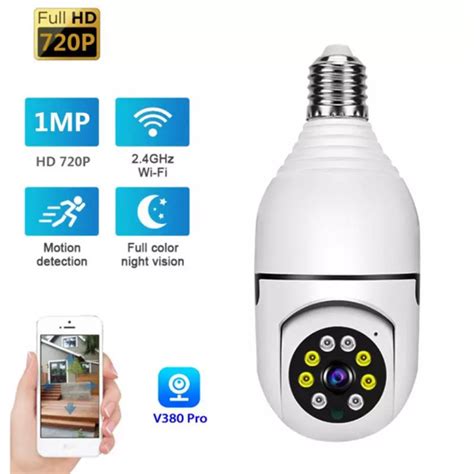 Caméra d ampoule E27 caméra de sécurité PTZ sans Fil 1080p avec