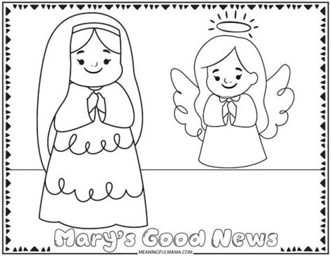 Angel Gabriel Visits Mary Coloring Pages