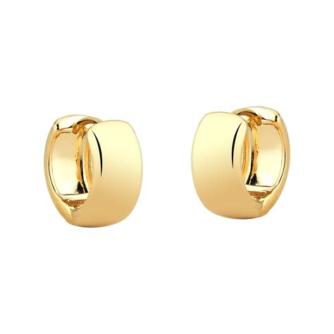 Brinco Argola Larga Lisa Banhada A Ouro 18K