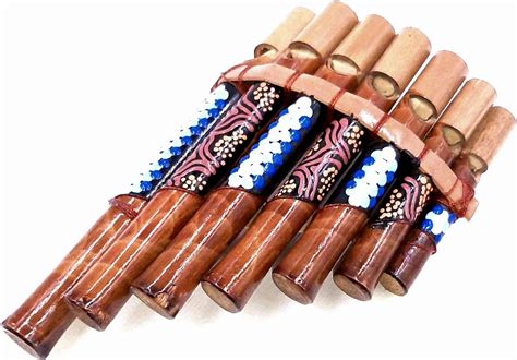 Flûte de pan Péruvienne Artisanale Décorée 7 notes Bambou Amazon fr