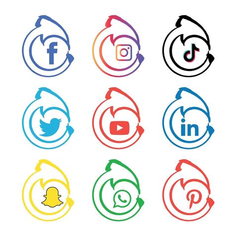 Social Media Icons Set Logo Vector Illustrator 13862751 Vector Art At