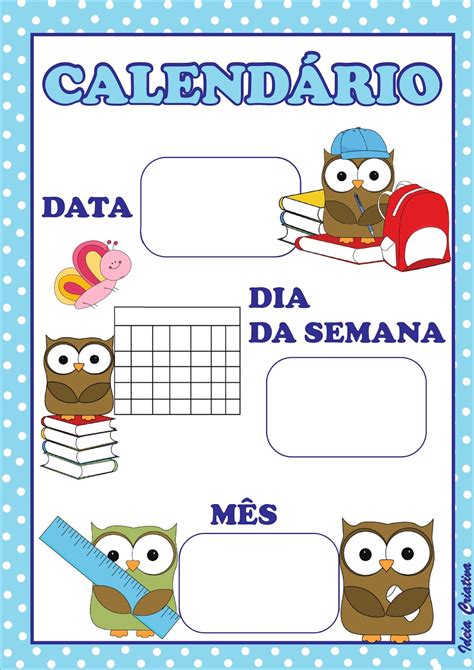 9 Cartazes de Rotina tema Corujinhas para Educação Infantil