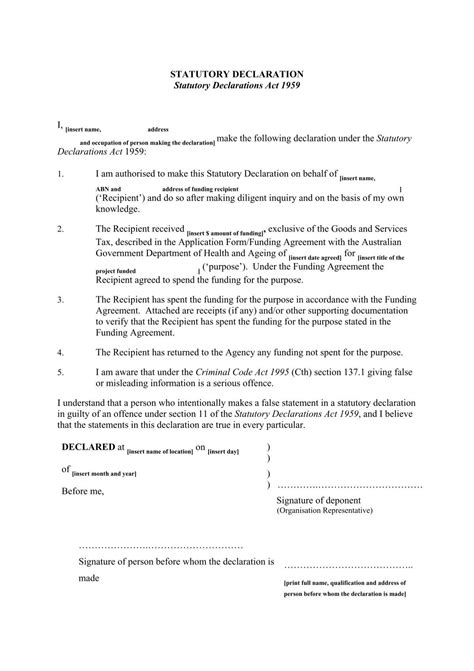 STATUTORY DECLARATION Form In Word And Pdf Formats 44 OFF