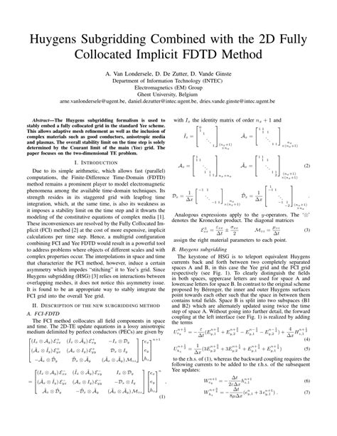 pdf huygens subgridding combined with the 2d fully collocated implicit fdtd method