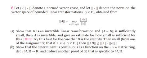 Solved 6 Let V Denote A Normed Vector Space And Let Chegg