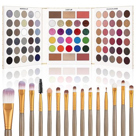 Amazon UCANBE Eyeshadow Palette With 15 Brushes Makeup Sets