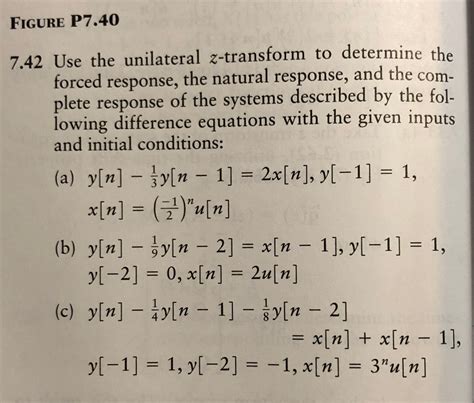 solved use the unilateral z transform to determine the