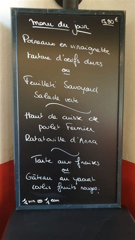 Menu Au Le Caf Des Arts Vertus