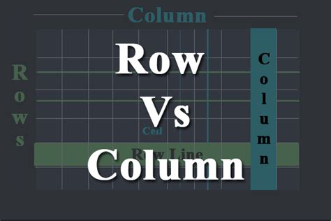 row vs column cell example of table in excel