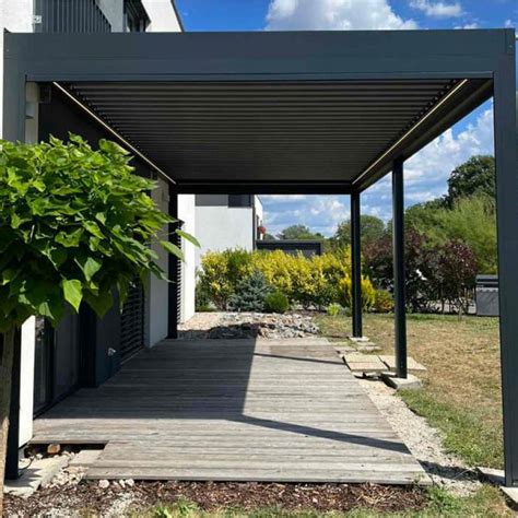 Louver Sun Panel Slats Villa Building Canopy Patio Rainproof Motorized