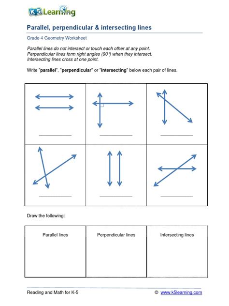 Grade Geometry Parallel Perpendicular Lines B Pdf Worksheets Library