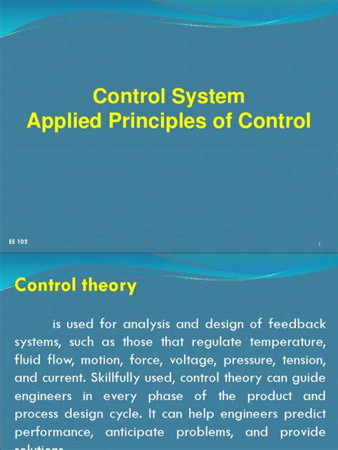 control system applied principles of control pdf control theory control system