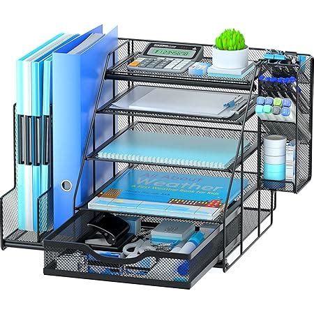 Amazon Vivsol Desk Organizer With Mesh File Holder Tier Office