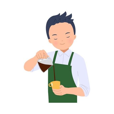 Premium Vector Barista Man Brew A Coffee Making Of Latte Art Coffee